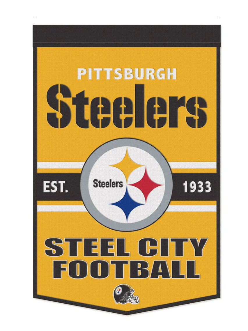 Pittsburgh Steelers 24”x38” Established Wool NFL Banner – All American ...