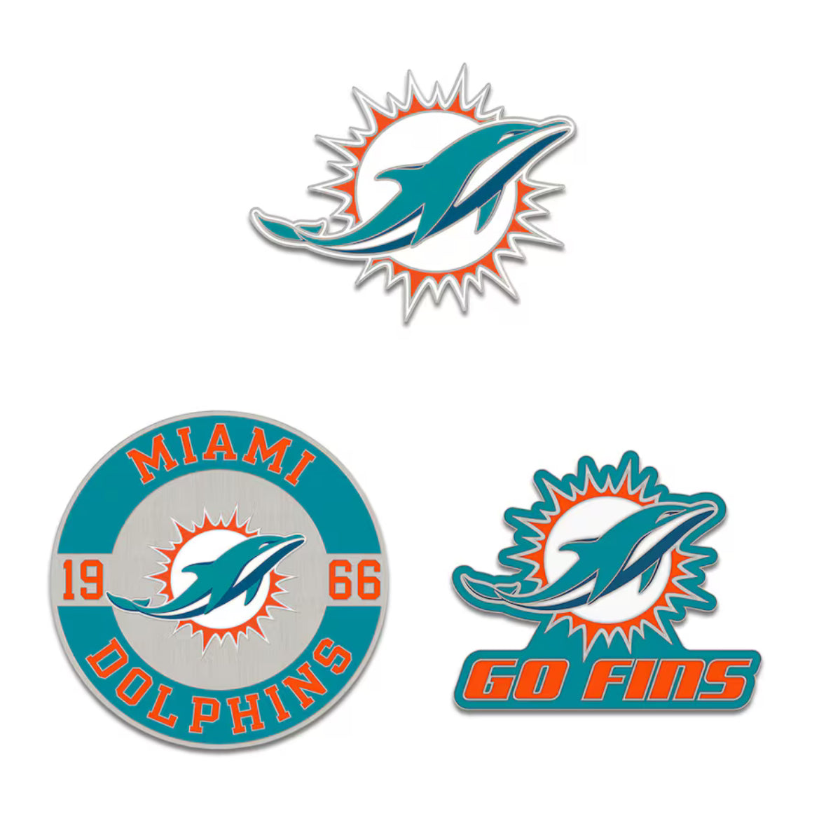Miami Dolphins 3 Piece WinCraft Collector Pin Set – All American ...